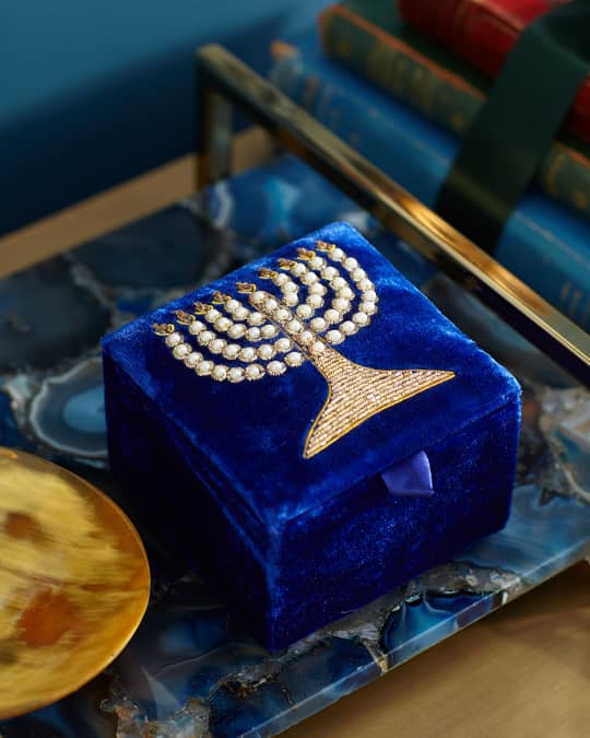 Sudha Pennathur Menorah Velvet Box | Neiman Marcus