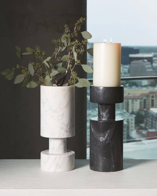 Citizen Artist by Global Views Luc White Marble Vase | Neiman Marcus