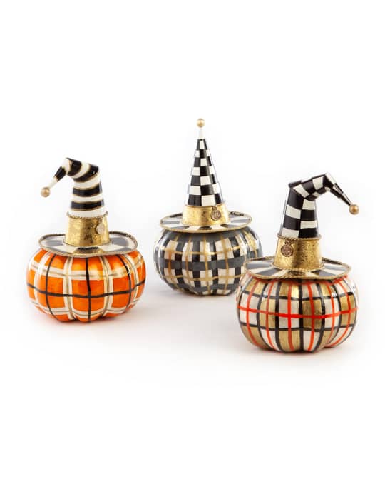 MacKenzie-Childs Autumn Spice Capiz Pumpkins, Set of 3 | Neiman Marcus