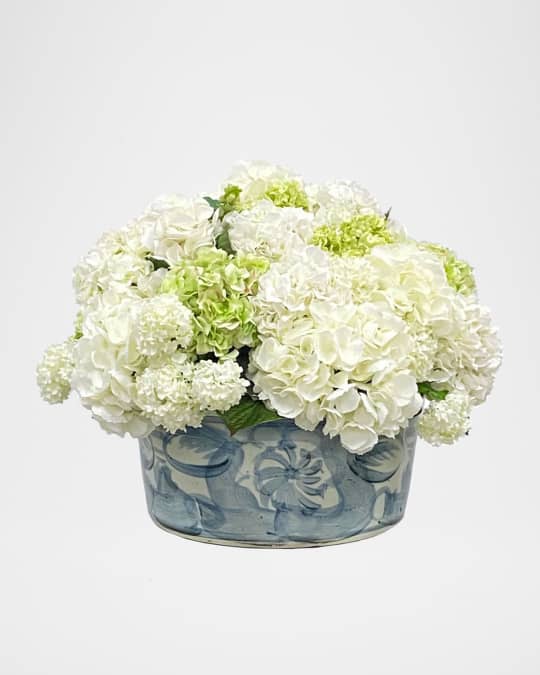 Winward Home Hydrangea Mix in Ceramic Pot | Neiman Marcus