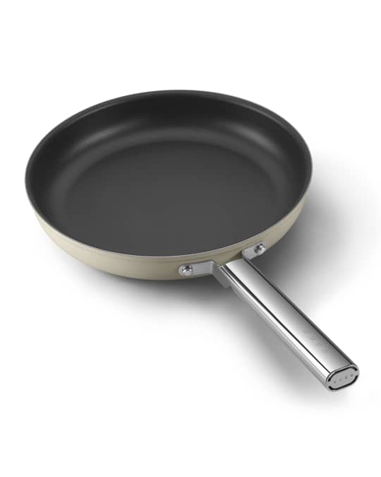 Smeg 12" Nonstick Frying Pan, Cream | Neiman Marcus