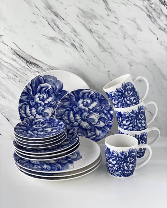 Caskata Peony Blue 16-Piece Place Setting | Neiman Marcus