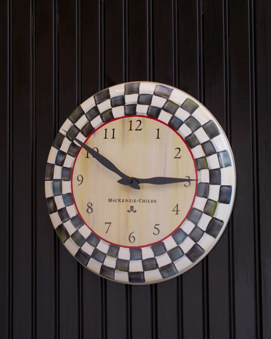 MacKenzie-Childs Courtly Check Enamel Clock | Neiman Marcus