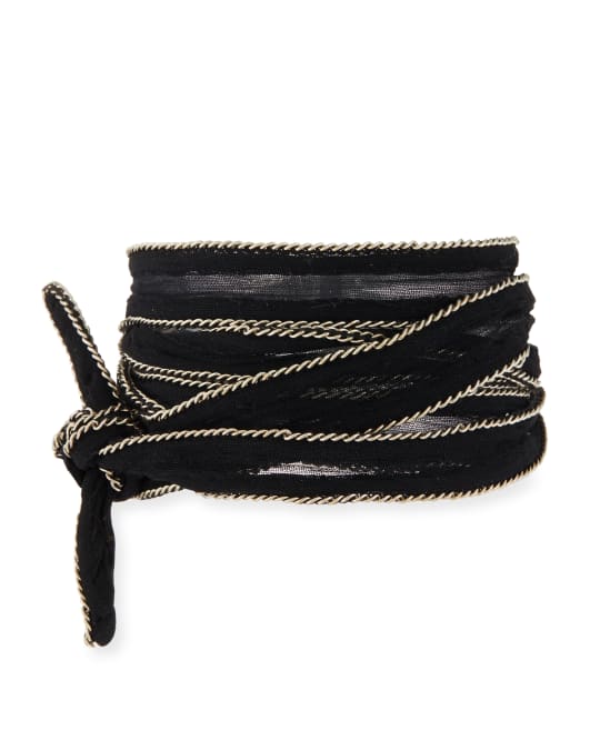 Chan Luu Chain-Trim Fabric Necklace | Neiman Marcus