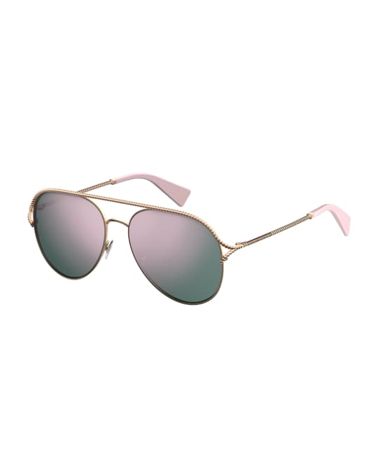 Marc Jacobs Metal Twist Aviator Sunglasses | Neiman Marcus