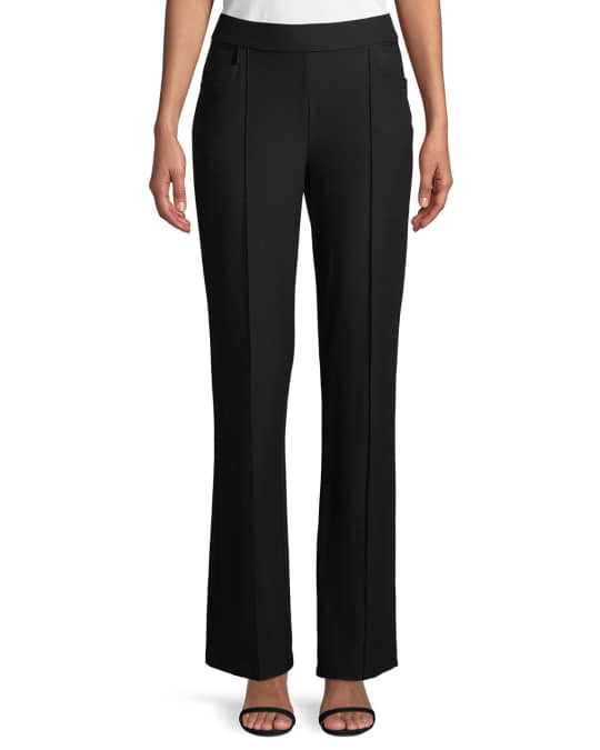 Eileen Fisher Washable Stretch-Crepe Slim Boot-Cut Seam Pants | Neiman ...