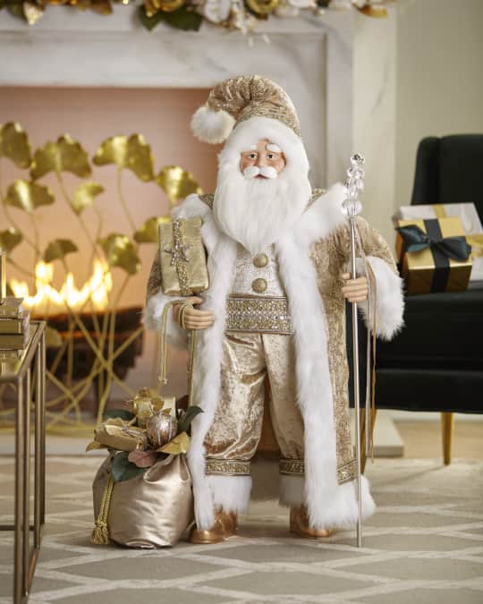 Gold Christmas Santa, 36" | Neiman Marcus