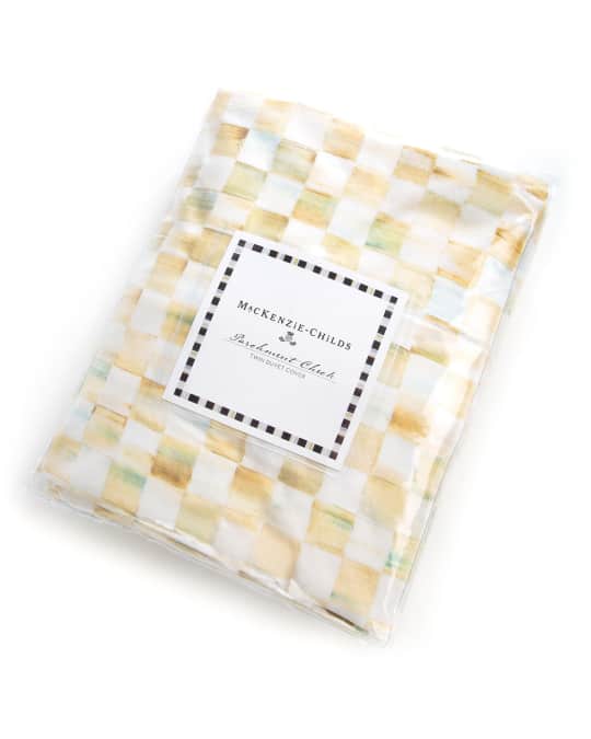 MacKenzie-Childs Twin Parchment Check Duvet Cover | Neiman Marcus