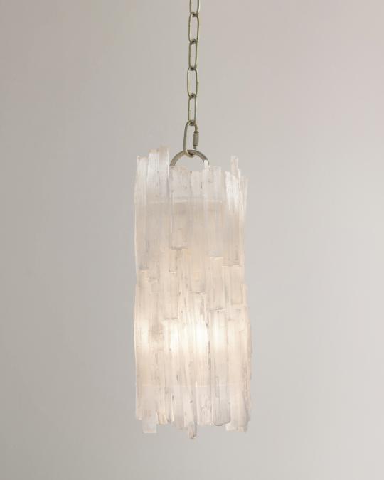 John-Richard Collection Natural Selenite-Shaded 1-Light Pendant ...