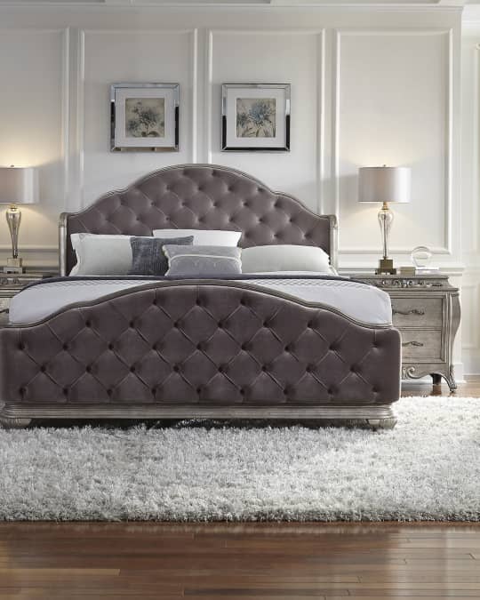 Bella Terra Tufted King Bed | Neiman Marcus