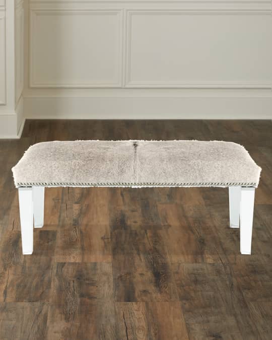 Massoud Brindle Hair On Hide Bench, 47” | Neiman Marcus
