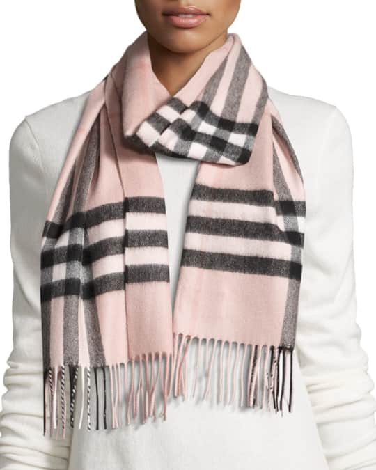 Burberry Giant Check Cashmere Scarf, Rose | Neiman Marcus