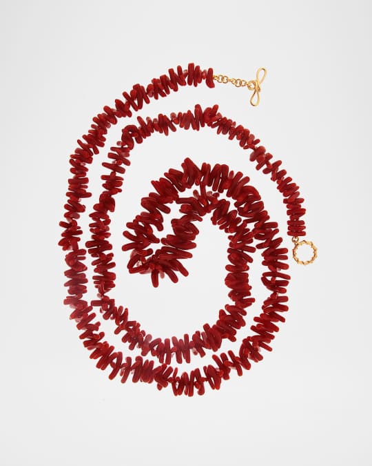 Valentin Magro CORAL ROUNDELS 38IN NECK 18K | Neiman Marcus
