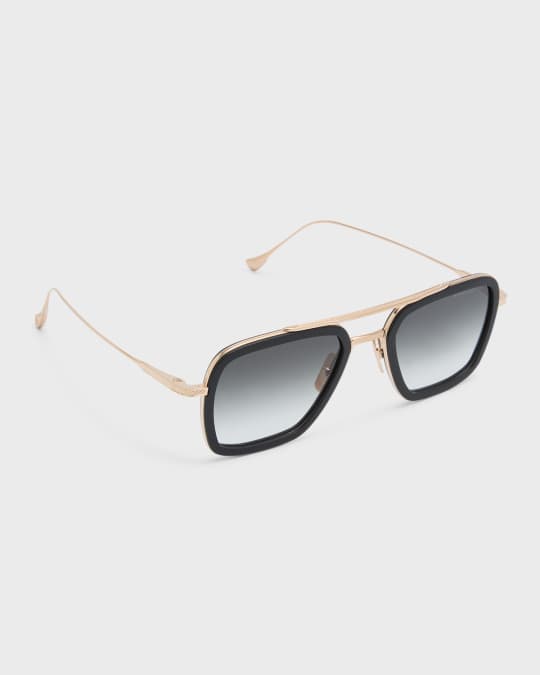 Dita Men's Flight 006 Double Bridge Metal Aviator Sunglasses | Neiman ...