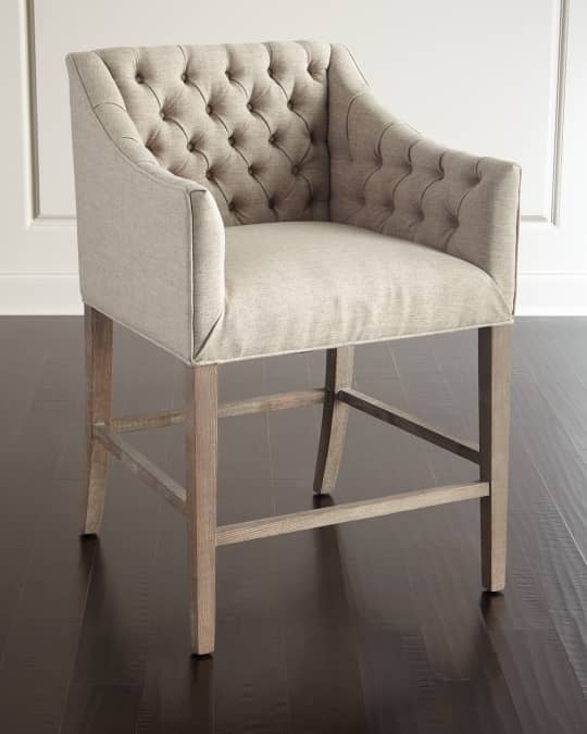 Pepper Tufted Counter Stool | Neiman Marcus