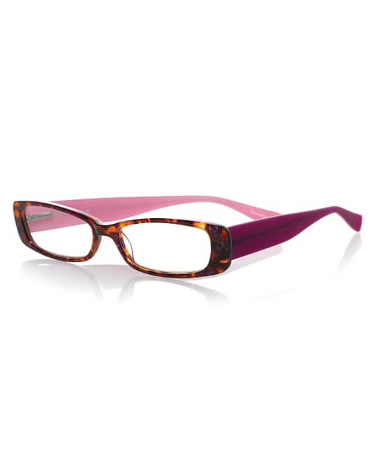 Eyebobs Co-Conspirator Rectangular Two-Tone Readers, Tortoise/Purple | Neiman Marcus