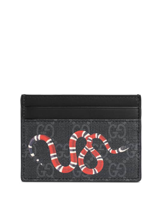 Gucci Bestiary Snake-Print GG Supreme Card Case | Neiman Marcus