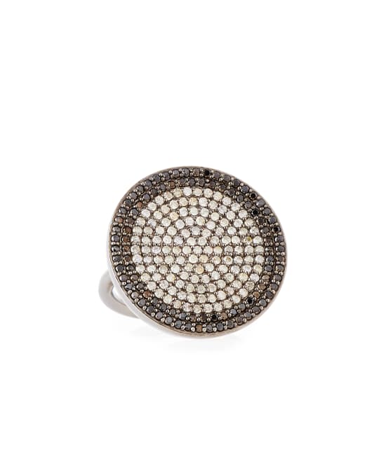 Sheryl Lowe Diamond Pave Circle Ring with Champagne and Black Diamonds ...