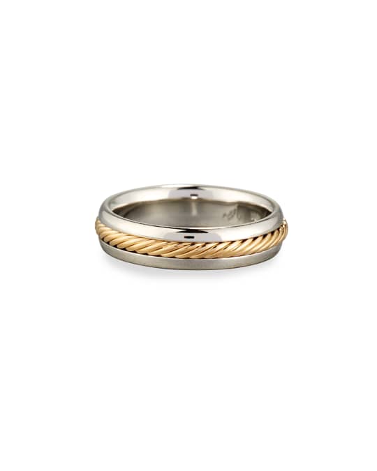 Eli Gents Braided Platinum & 18K Gold Wedding Band Ring, Size 10 ...
