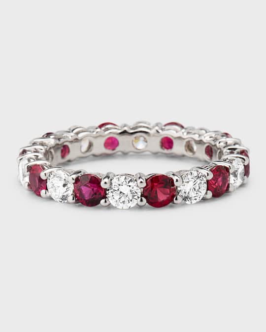 Neiman Marcus Diamonds Platinum Ruby and Diamond Band, Size 6.75, 2 ...