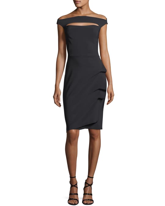 Chiara Boni La Petite Robe Off-the-Shoulder Cap-Sleeve Cocktail Dress w ...