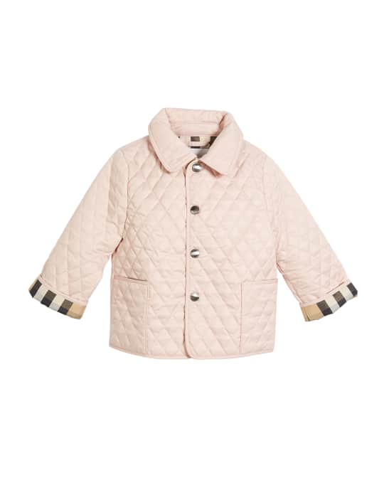 Burberry Colin Quilted Collared Jacket, Light Blue, Size 6-24 Months ...