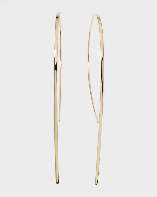 LANA 14K Gold Small Flat Hook-On Hoop Earrings | Neiman Marcus