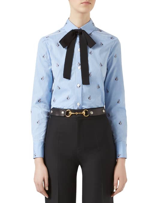 Gucci Rabbit Fil Coupé Shirt Light Blue Neiman Marcus