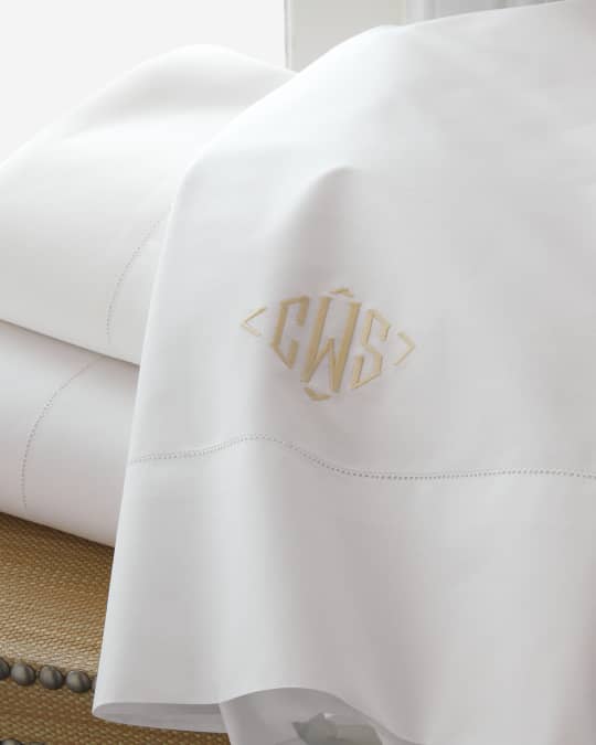 Matouk Positano Hemstitch Fitted Sheet, QUEEN | Neiman Marcus