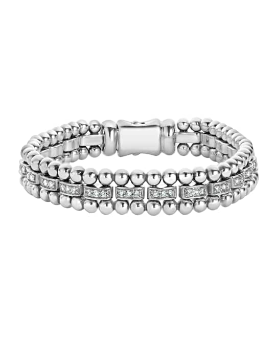 LAGOS Caviar Spark Diamond Link Bracelet | Neiman Marcus
