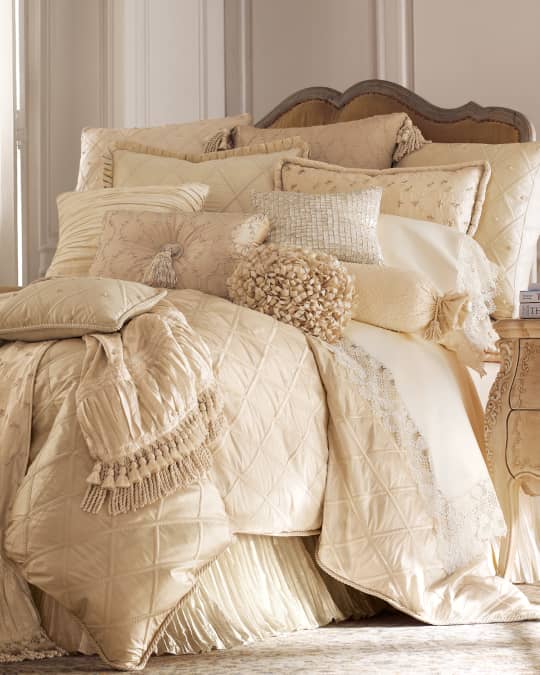 Jane Wilner Designs Lattice-Textured King Duvet Cover | Neiman Marcus
