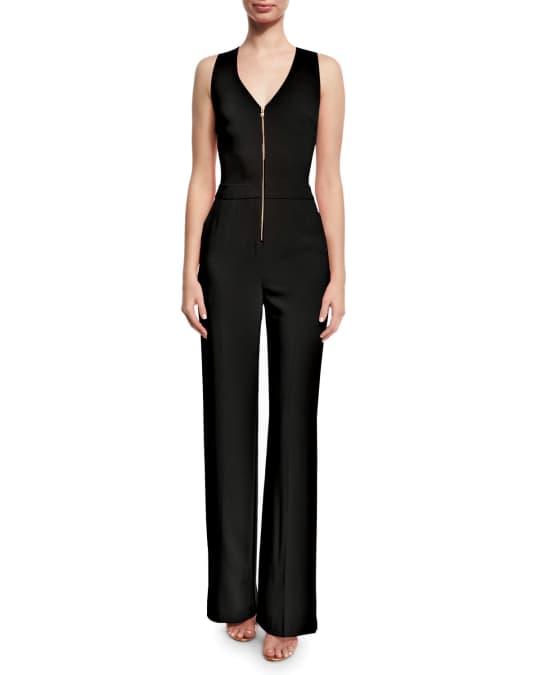 Trina Turk Tamaya 2 Crepe Zip-Front Jumpsuit | Neiman Marcus