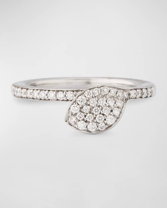 Pasquale Bruni Giardini Segreti 18k White Gold Diamond Leaf Ring, Size ...