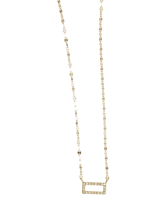 LANA Mini Diamond Rectangle Pendant Necklace | Neiman Marcus