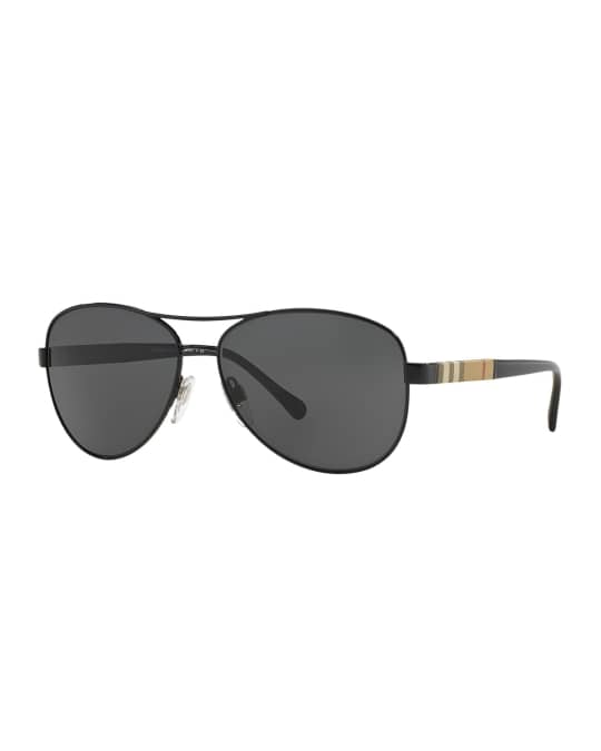 Burberry Mirrored Steel Aviator Sunglasses | Neiman Marcus