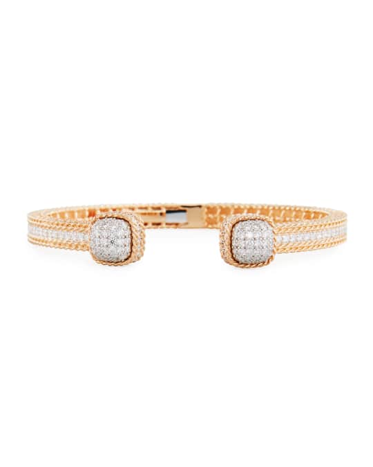 Roberto Coin Barocco 18K Rose Gold Bangle Bracelet with Diamonds ...