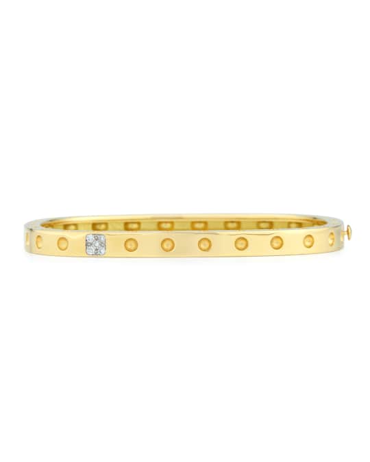 Roberto Coin Pois Moi One-Row Diamond Bangle, Yellow Gold | Neiman Marcus