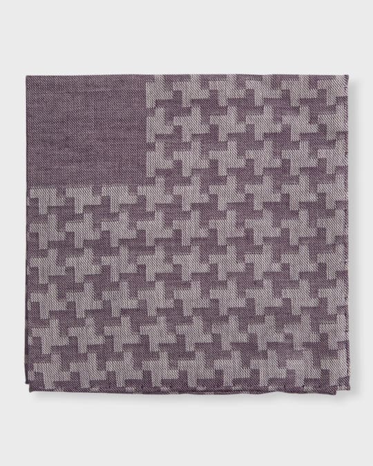 Simonnot Godard Men's Irregular Box-Print Cotton Handkerchief | Neiman ...