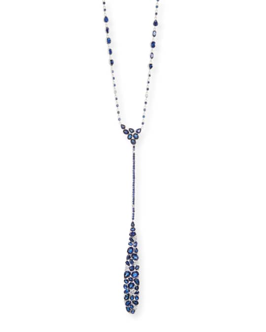 SUTRA Mosaic Blue Sapphire & Diamond Y-Drop Necklace | Neiman Marcus