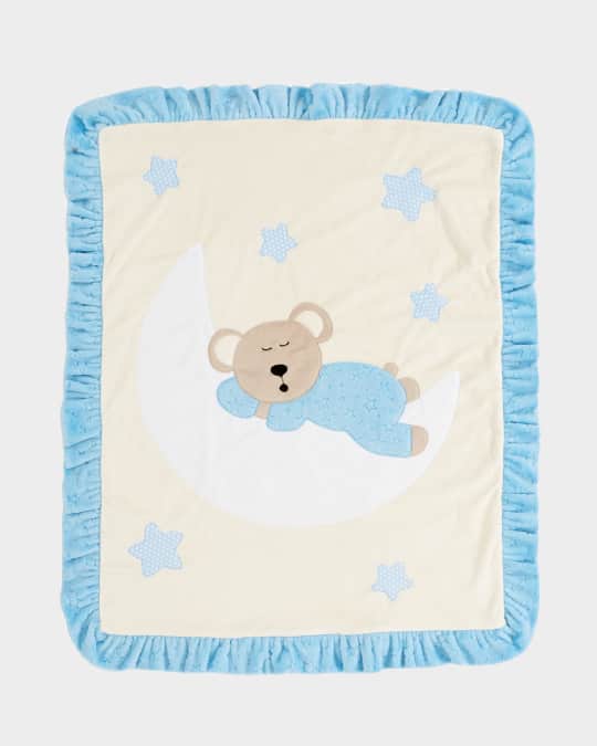 Boogie Baby Goodnight Teddy Baby Blanket, Blue | Neiman Marcus
