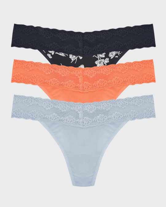 Natori Three-Pack Bliss Perfection Thongs | Neiman Marcus