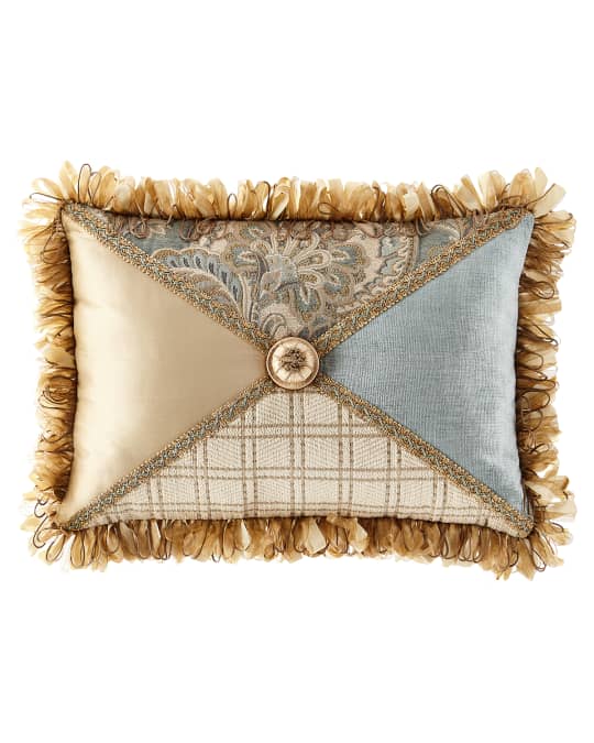 Dian Austin Couture Home Willette Patched Pillow with Fringe | Neiman ...