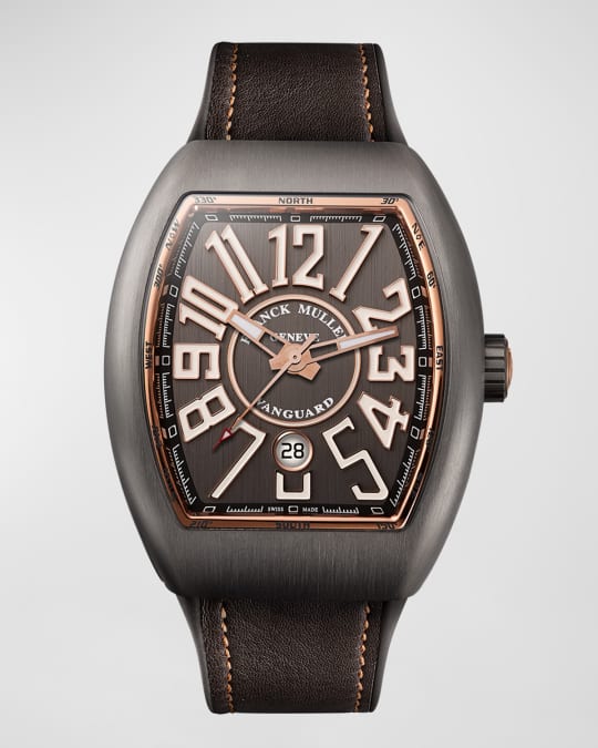 Franck Muller 41mm Vanguard Brushed Titanium and 18K Rose Gold Watch ...