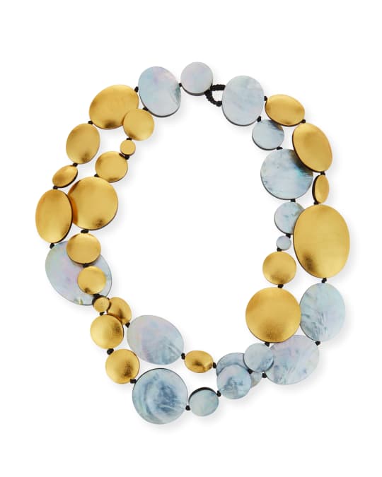 Viktoria Hayman Double-Strand Two-Tone Disc Necklace | Neiman Marcus