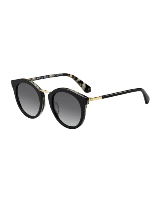 kate spade new york joylyn round acetate & metal sunglasses | Neiman Marcus