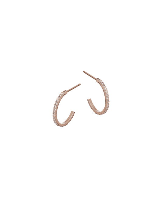LANA Flawless Mini Diamond Hoop Earrings in 14K Rose Gold | Neiman Marcus