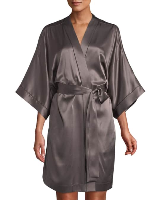 Neiman Marcus Silk Short Robe | Neiman Marcus