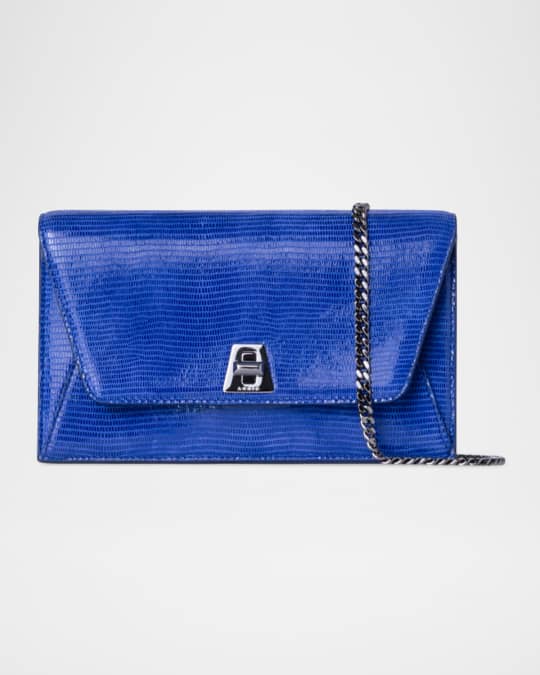 Akris Anouk Lizard-Print Clutch Bag w/ Chain | Neiman Marcus