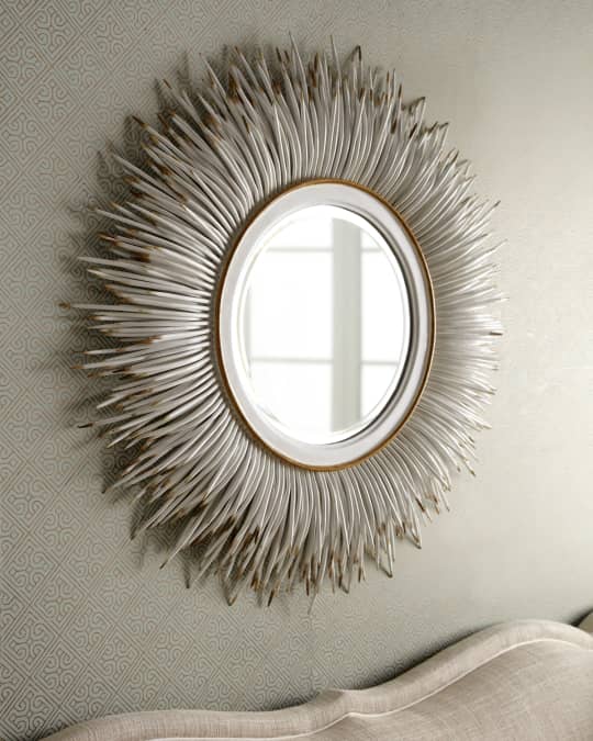 Neiman Marcus White "Porcupine Quill" Mirror | Neiman Marcus