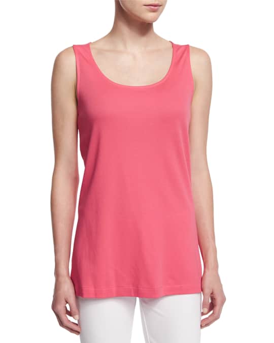 Joan Vass Scoop-Neck Cotton Interlock Tunic/Tank, Plus Size | Neiman Marcus